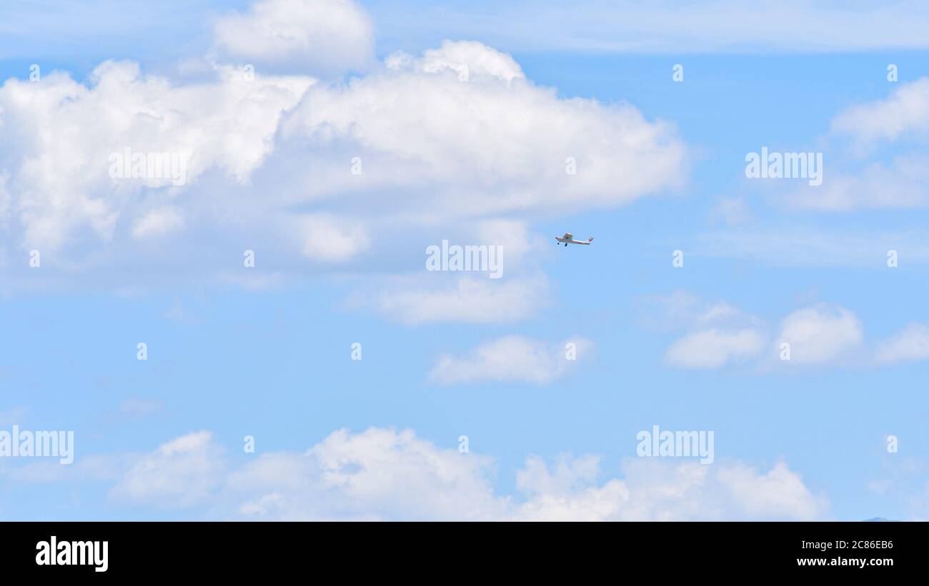 small airplane takes off in the sky Stock Photo - Alamy