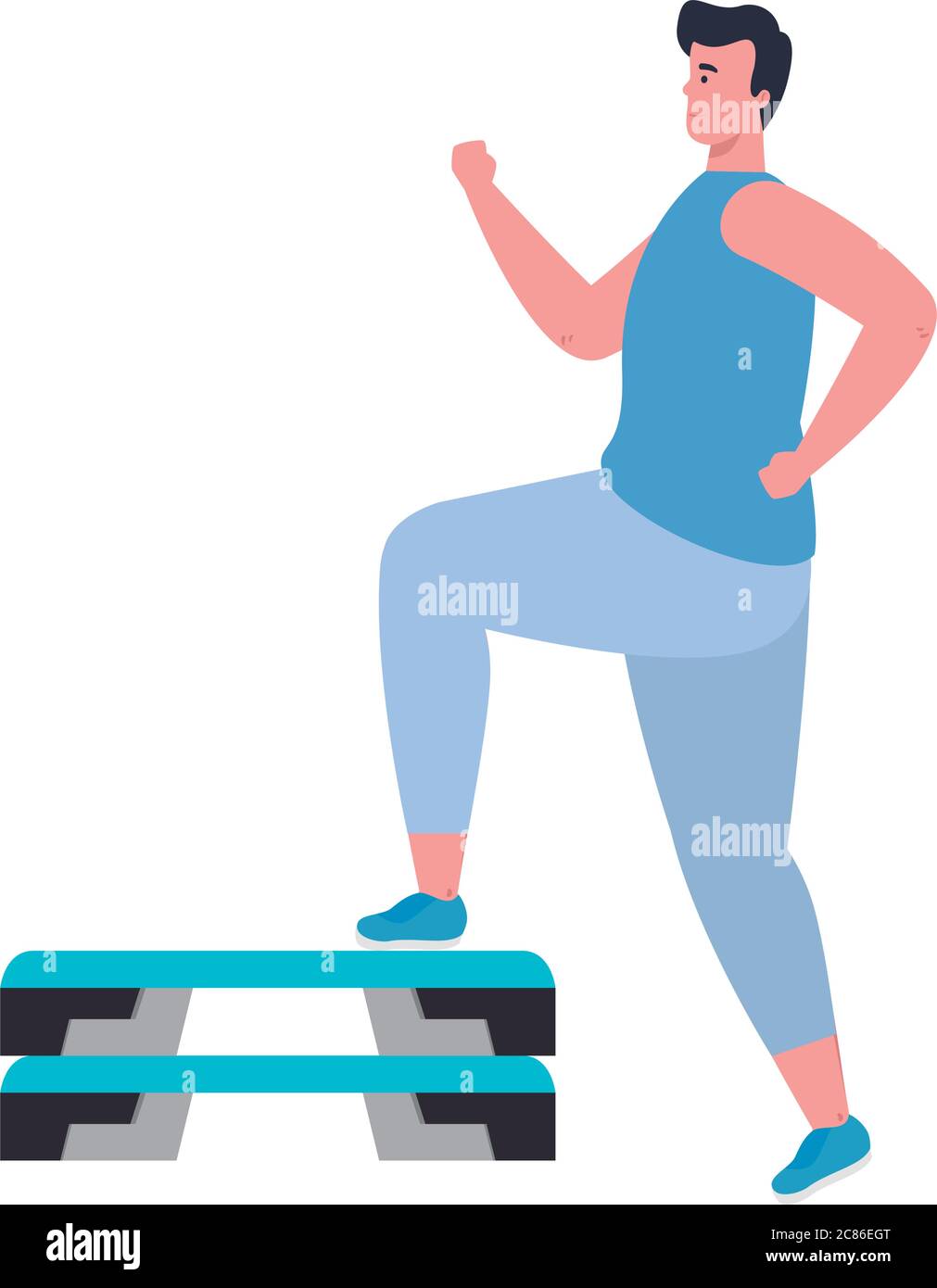 Male stepper gym Stock Vector Images - Alamy