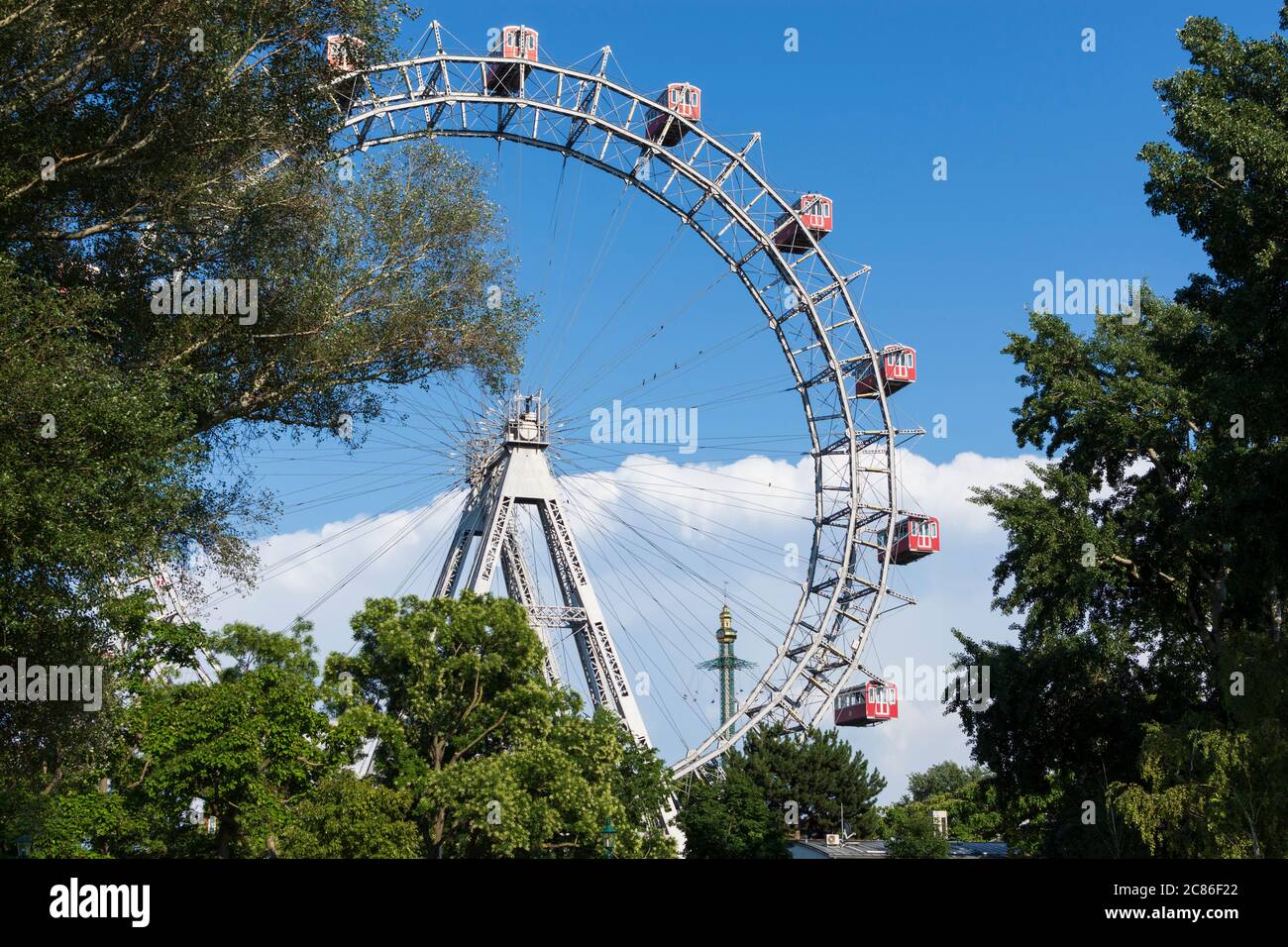 Wien, Vienna: Ferris Wheel in Prater, carousel Praterturm type ...