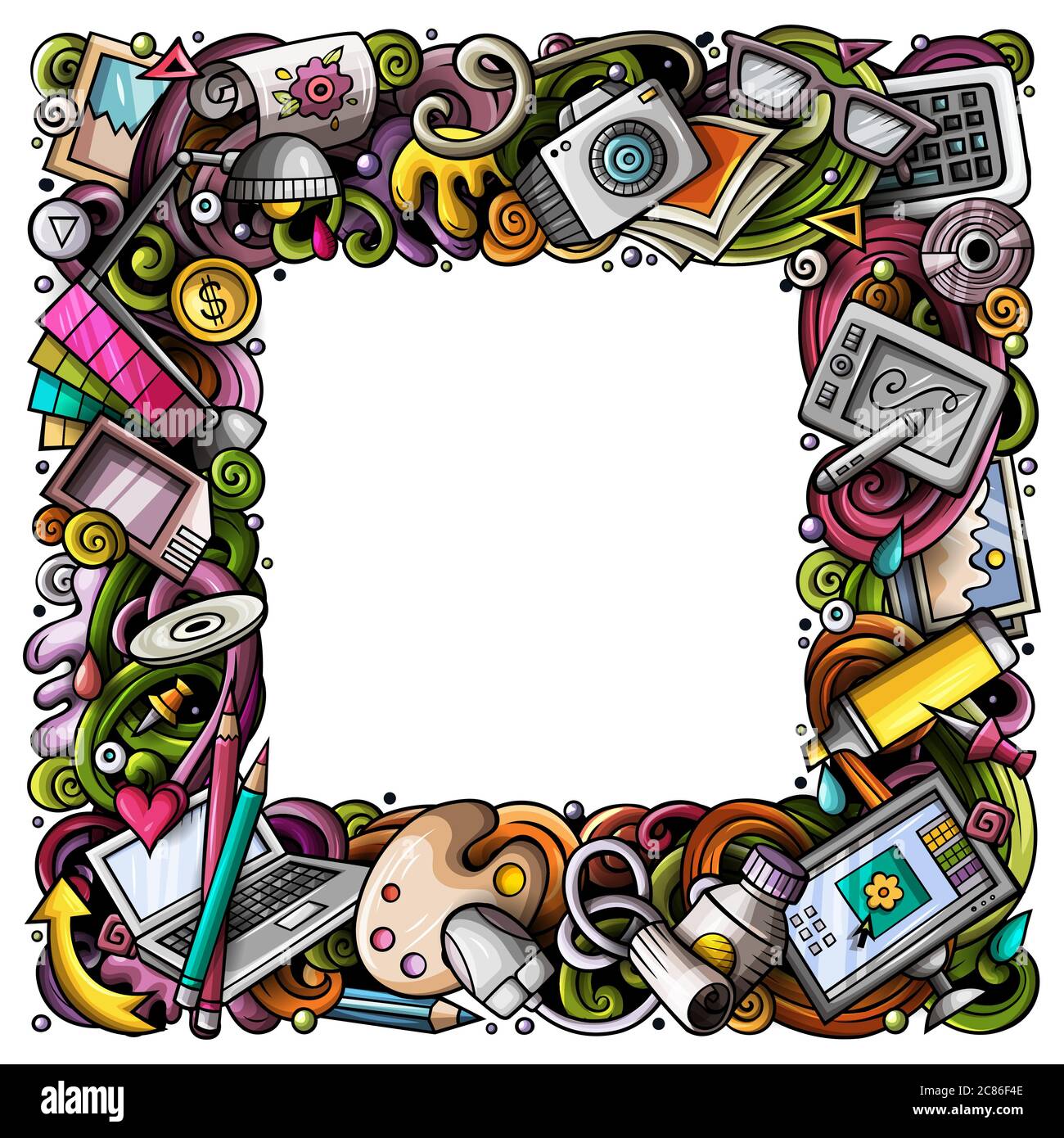 Cartoon vector doodles Designer frame Stock Vector Image & Art - Alamy