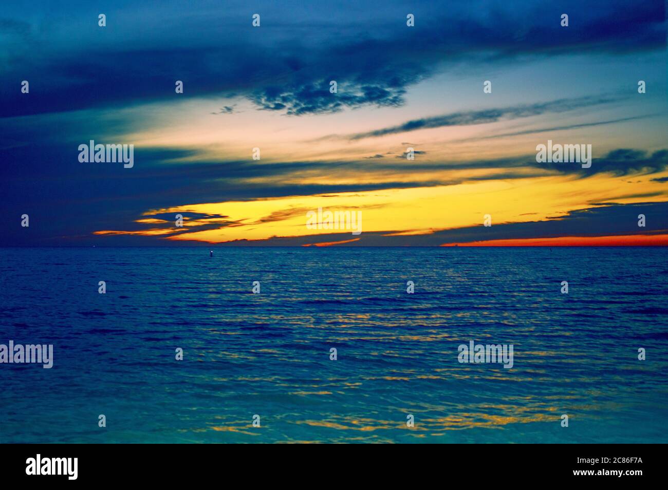 Sunset Clearwater Pier 60 Tampa Florida Beach Vivid Color Background ...