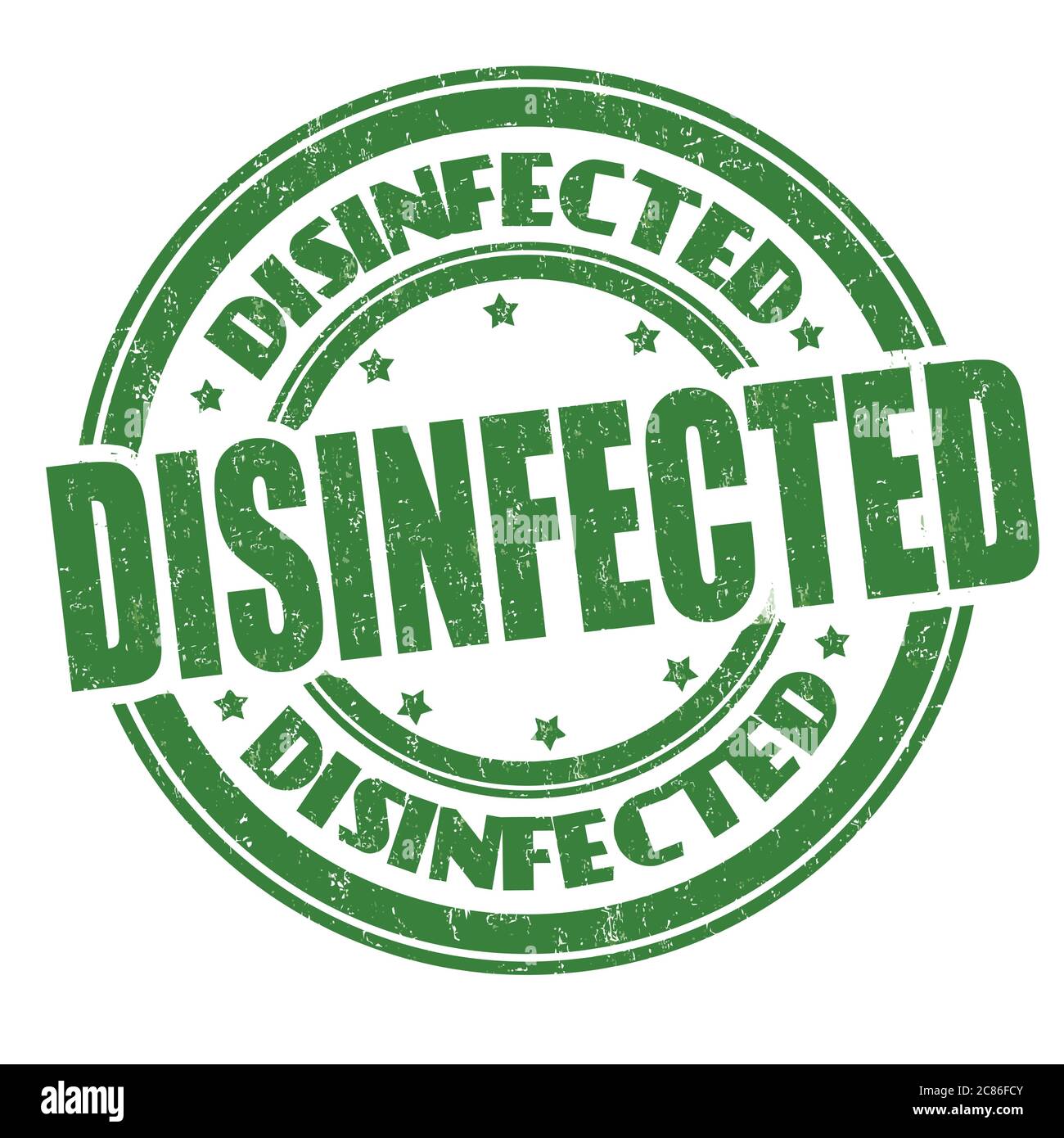 Disinfected sign or stamp on white background, vector illustration ...