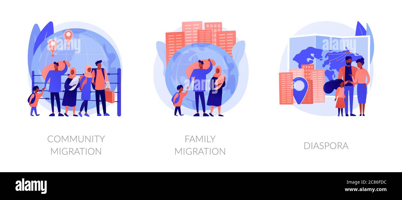 Refugees, forced displacement abstract concept vector illustrations ...