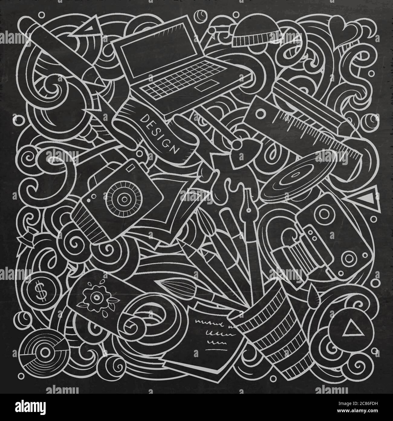 Cartoon vector doodles Art and Design illustration Stock Vector Image ...