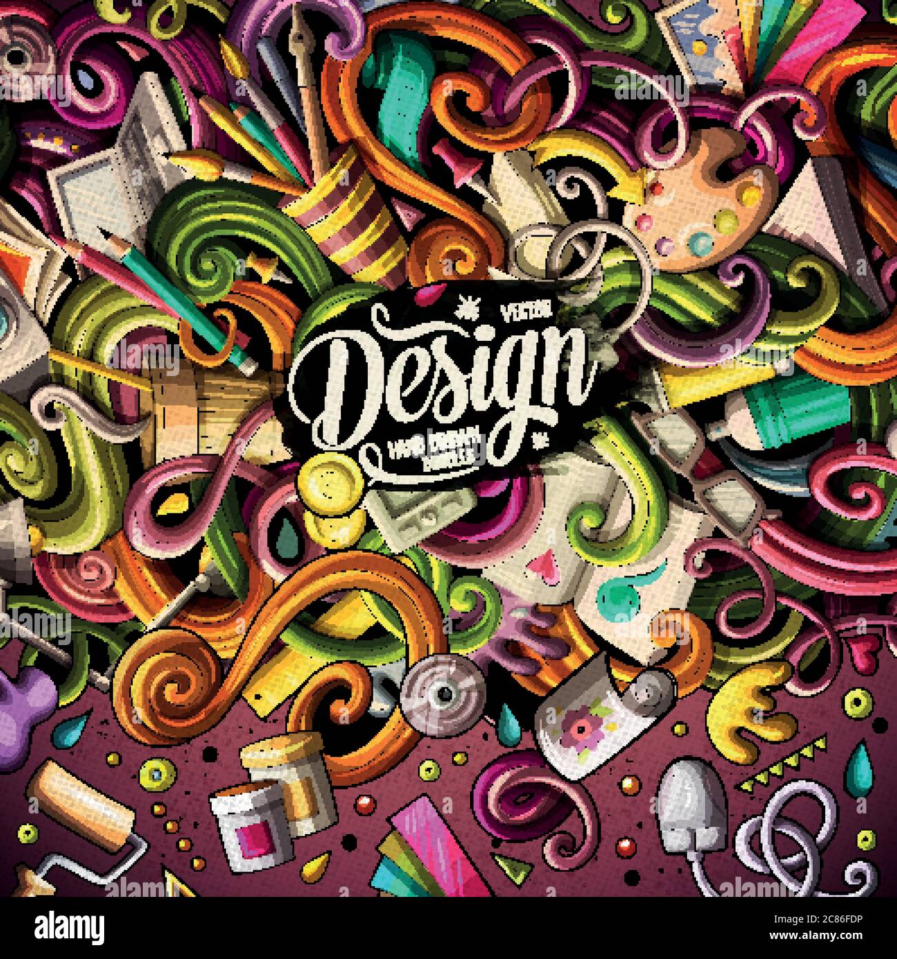 Cartoon cute doodles design frame Stock Vector Image & Art - Alamy