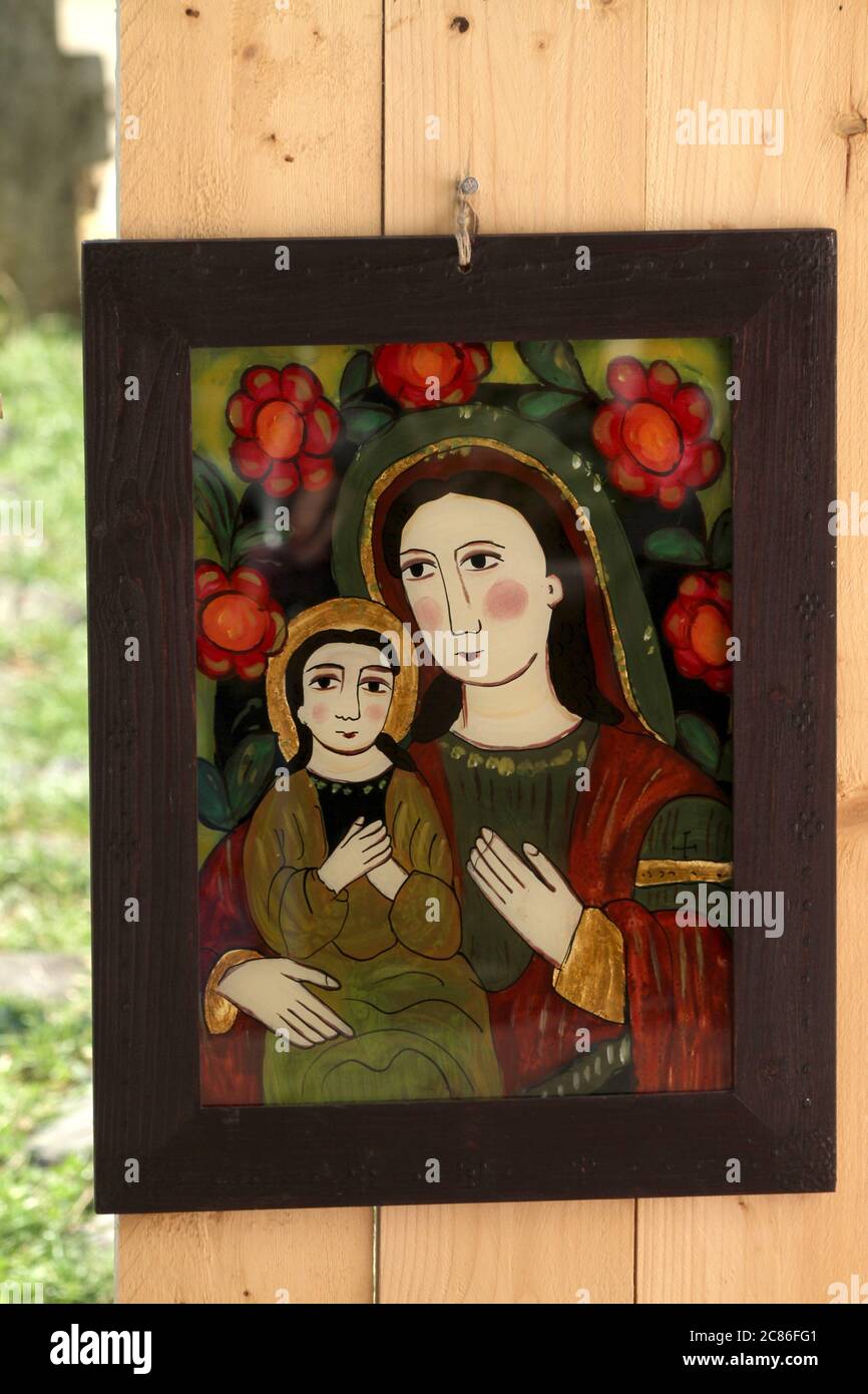 St. Mary and Jesus Christ- an Eastern Orthodox icon hand-painted on ...