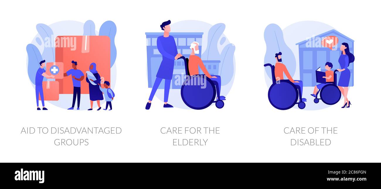 Social support for people in need abstract concept vector illustrations ...