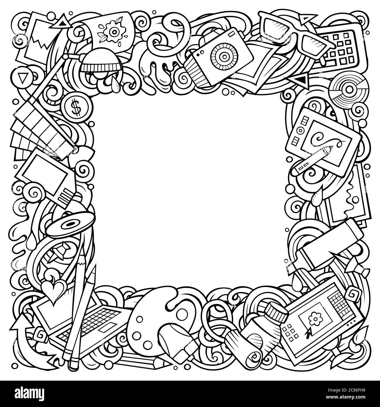 Cartoon vector doodles Designer frame Stock Vector Image & Art - Alamy