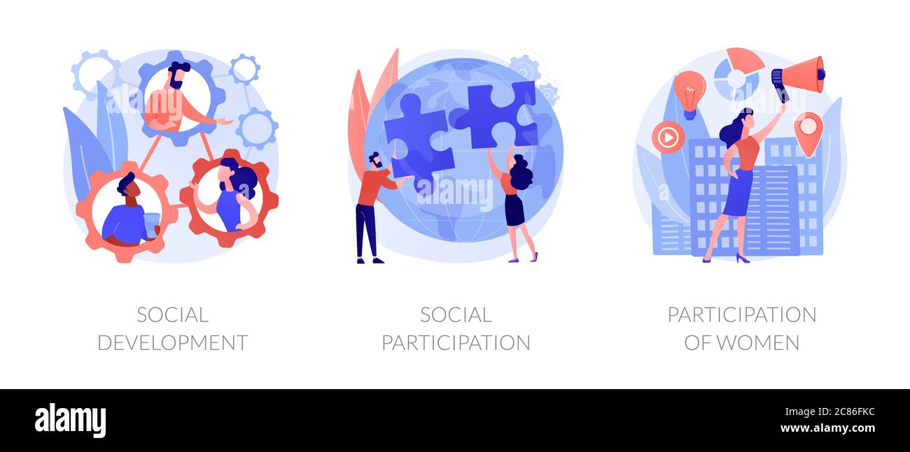 Social engagement abstract concept vector illustrations Stock Vector ...