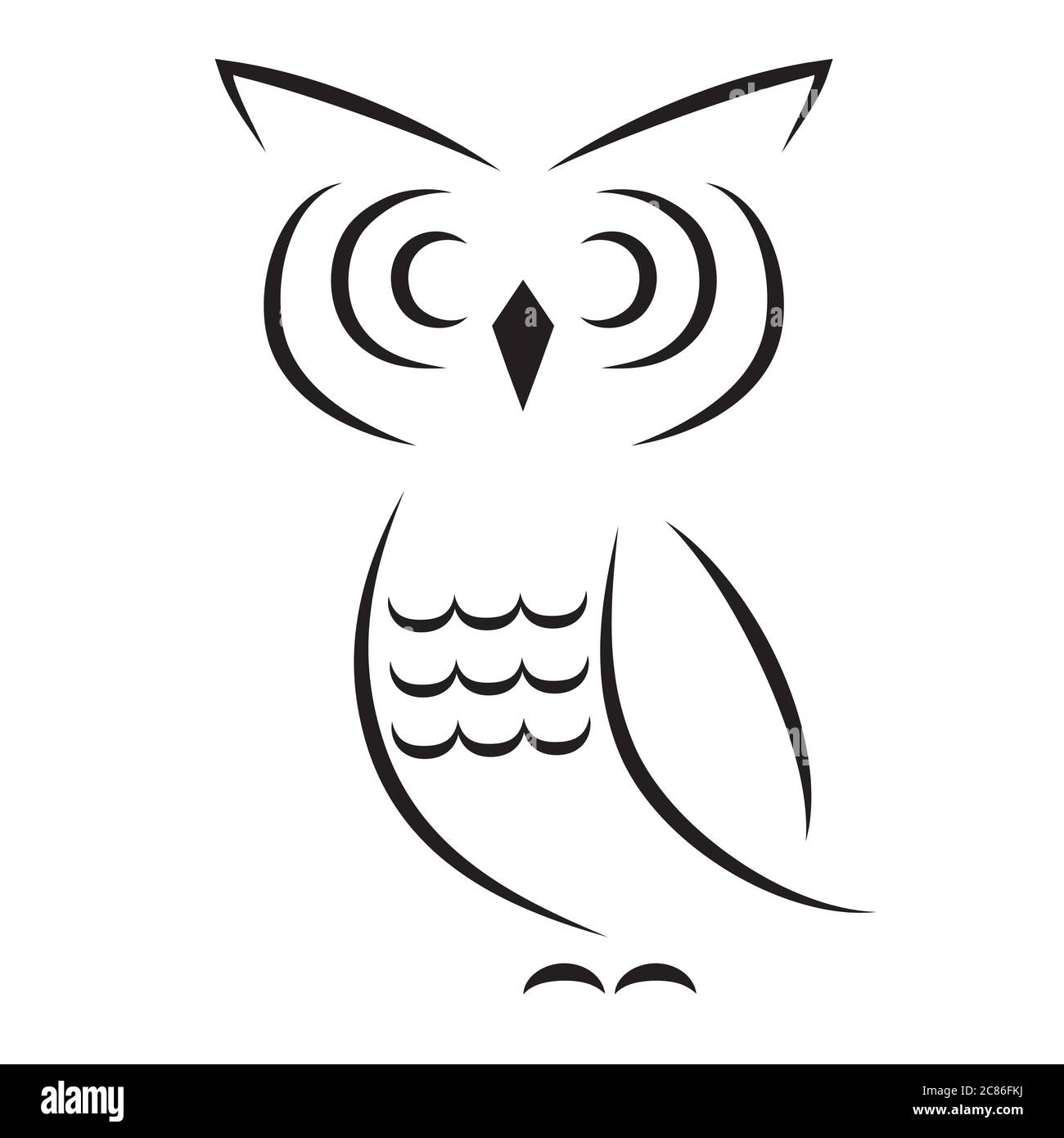 Abstract owl. Isolated on white background Stock Photo - Alamy