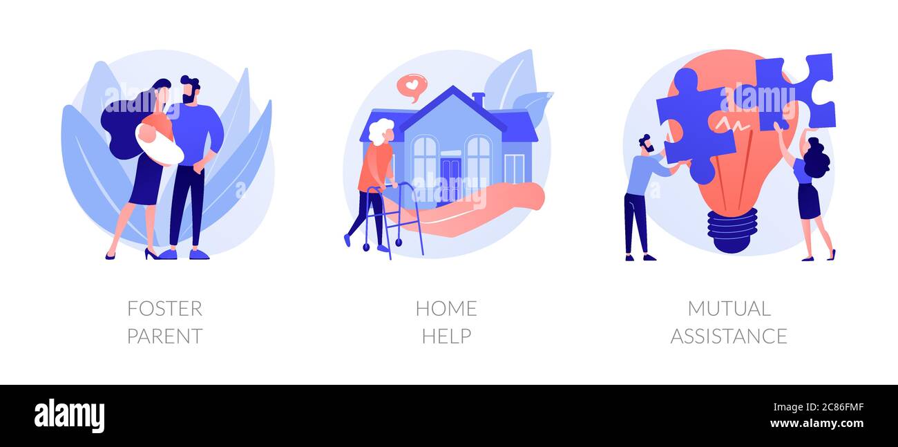 Caregiving and social support services abstract concept vector ...