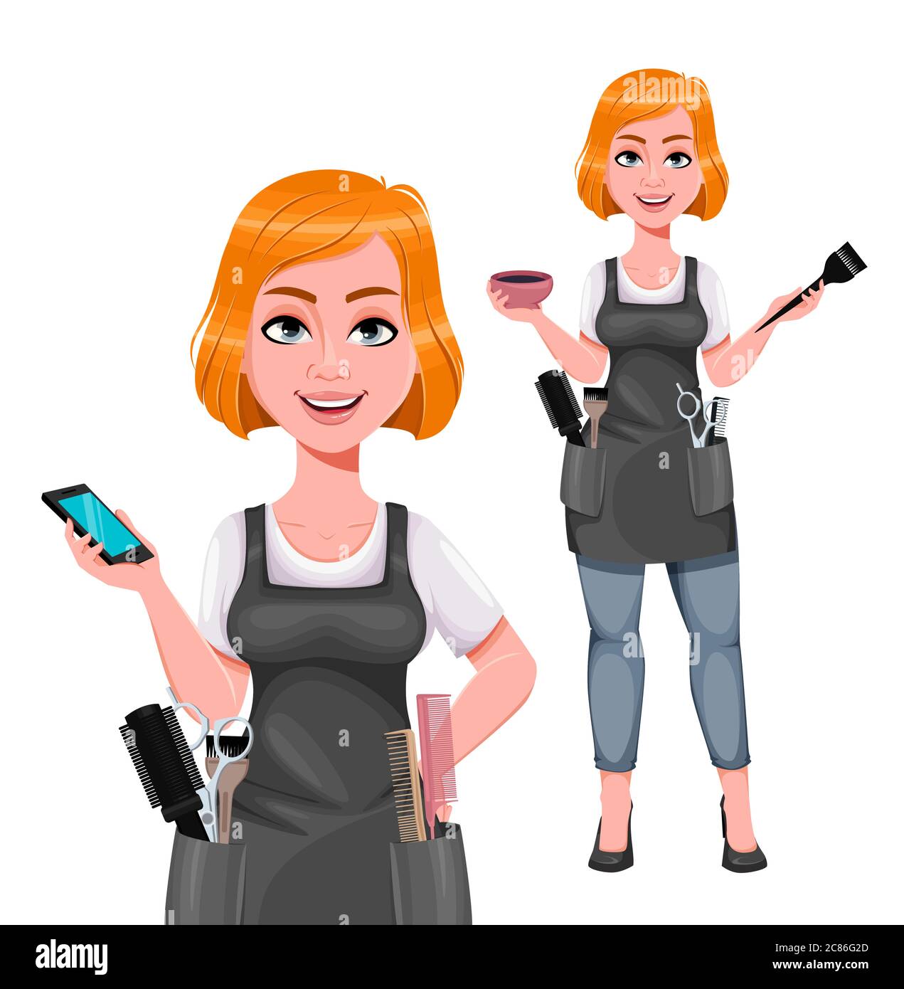 Hairdresser Cartoon Girl