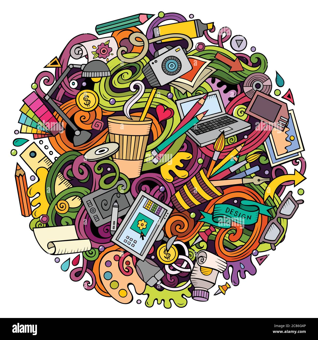 Cartoon cute doodles design illustration Stock Vector Image & Art - Alamy