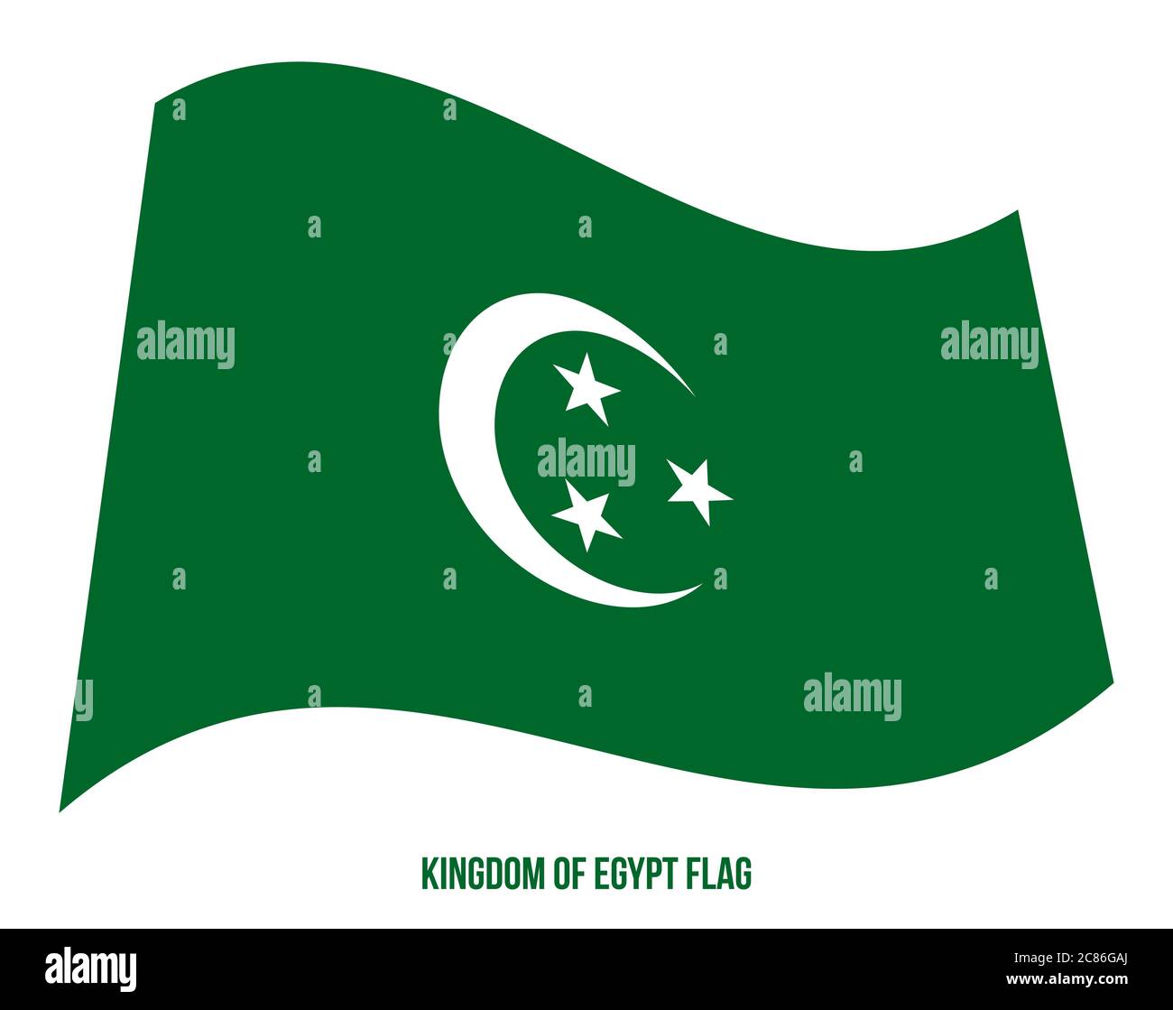 Kingdom of Egypt Flag Waving Vector Illustration on White Background ...