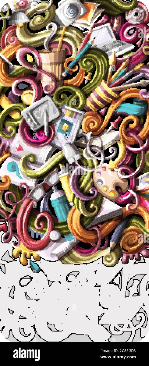 Designer hand drawn doodle banner. Cartoon detailed flyer Stock Vector ...