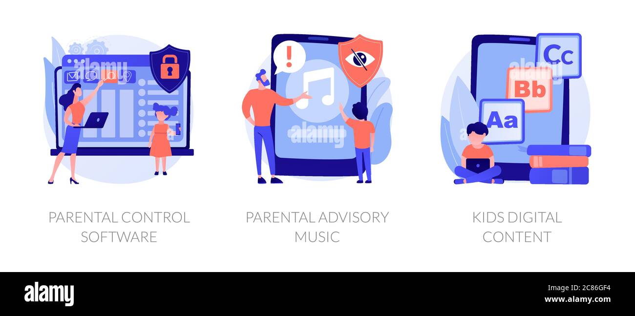 Parental control for kids wellbeing vector concept metaphors Stock ...