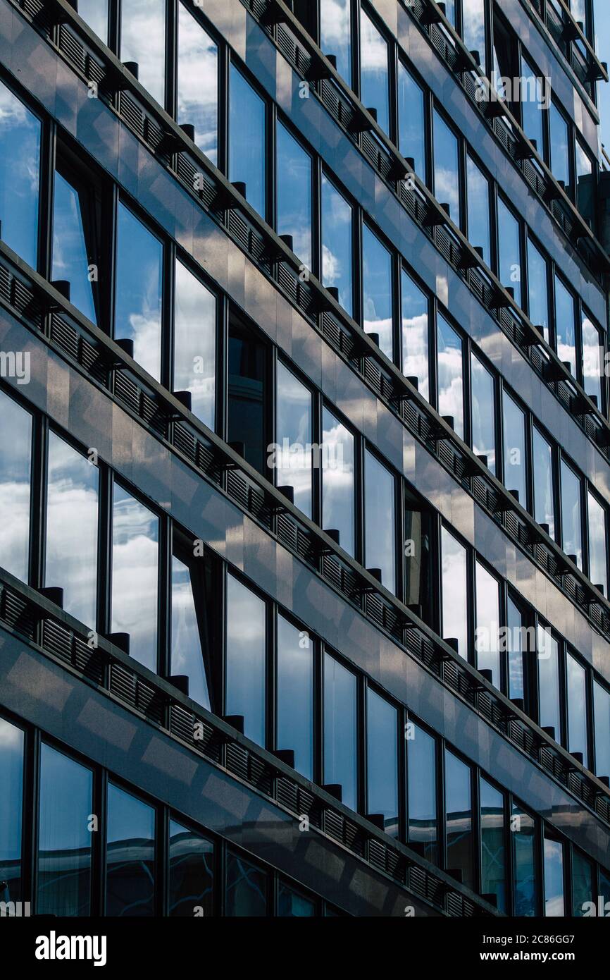 Budapest Hungary july 20, 2020 View of the facade of a modern building ...