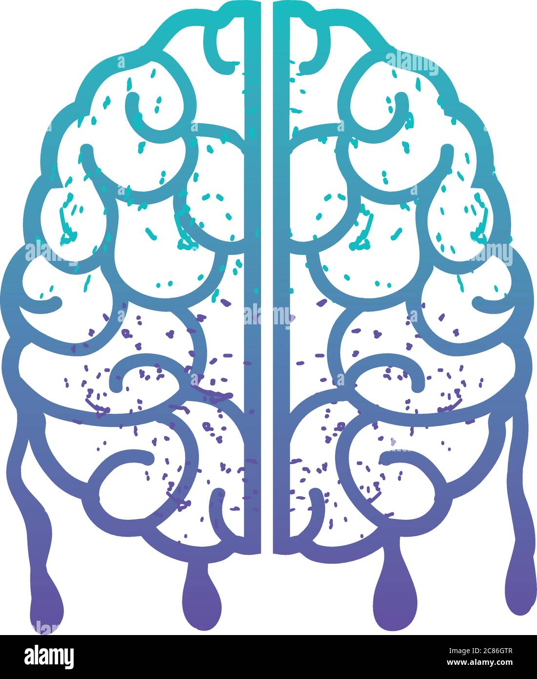 Two hemispheres brain illustration hi-res stock photography and images ...