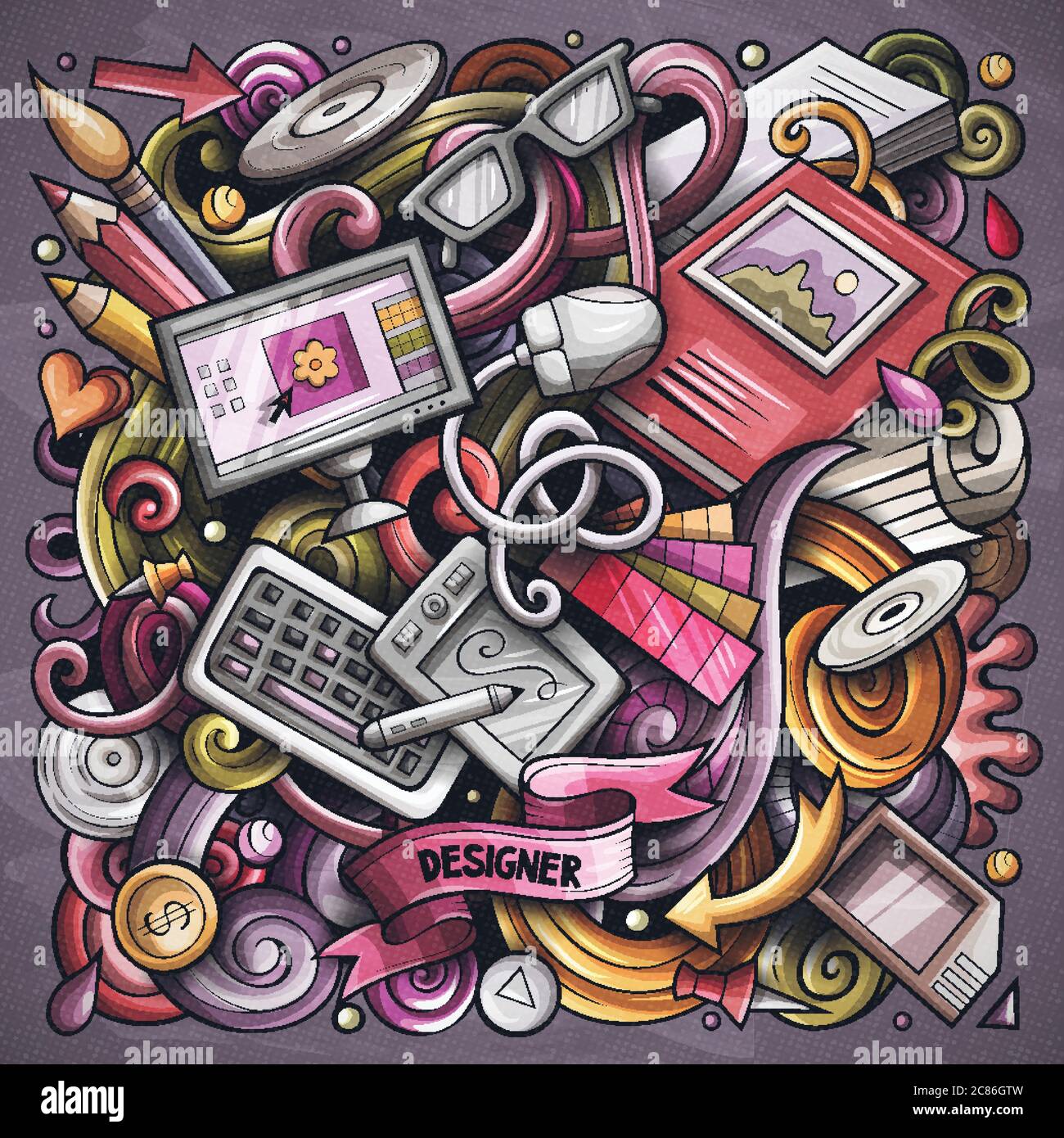 Computer collage designer Stock Vector Images - Alamy