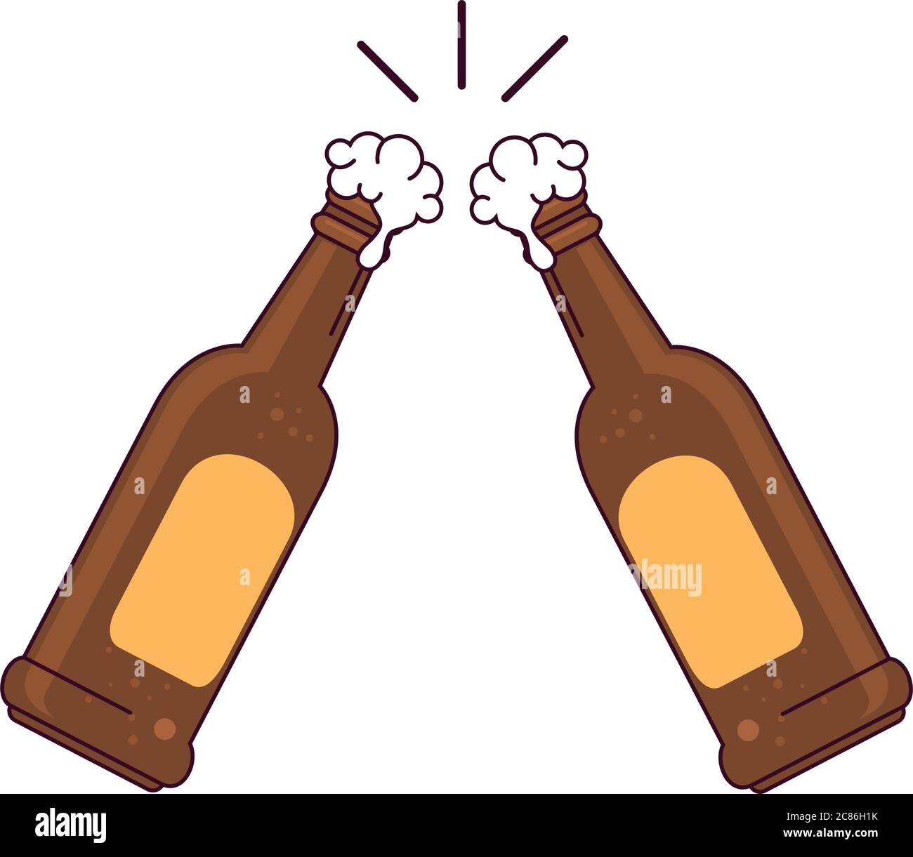 bottles of beer, cheers, on white background Stock Vector Image & Art ...