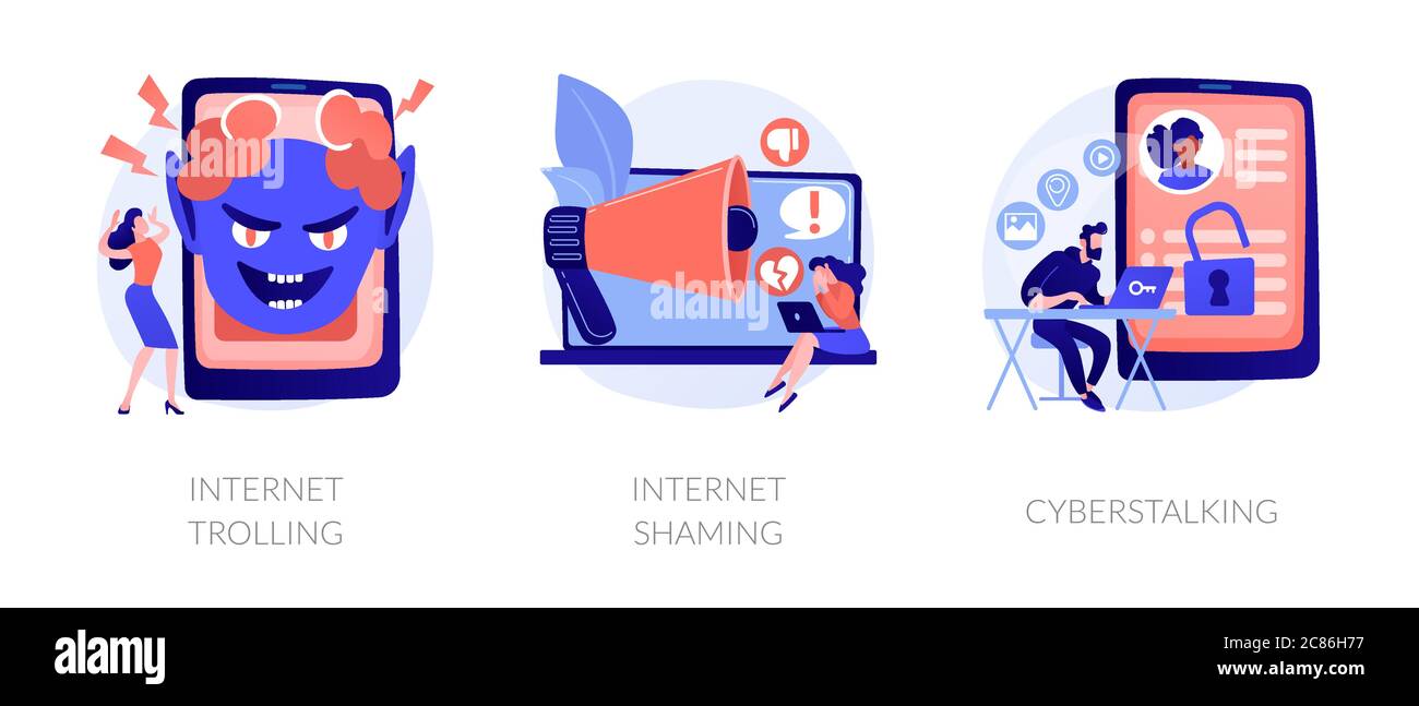 Cyberbullying metaphors set Stock Vector Image & Art - Alamy