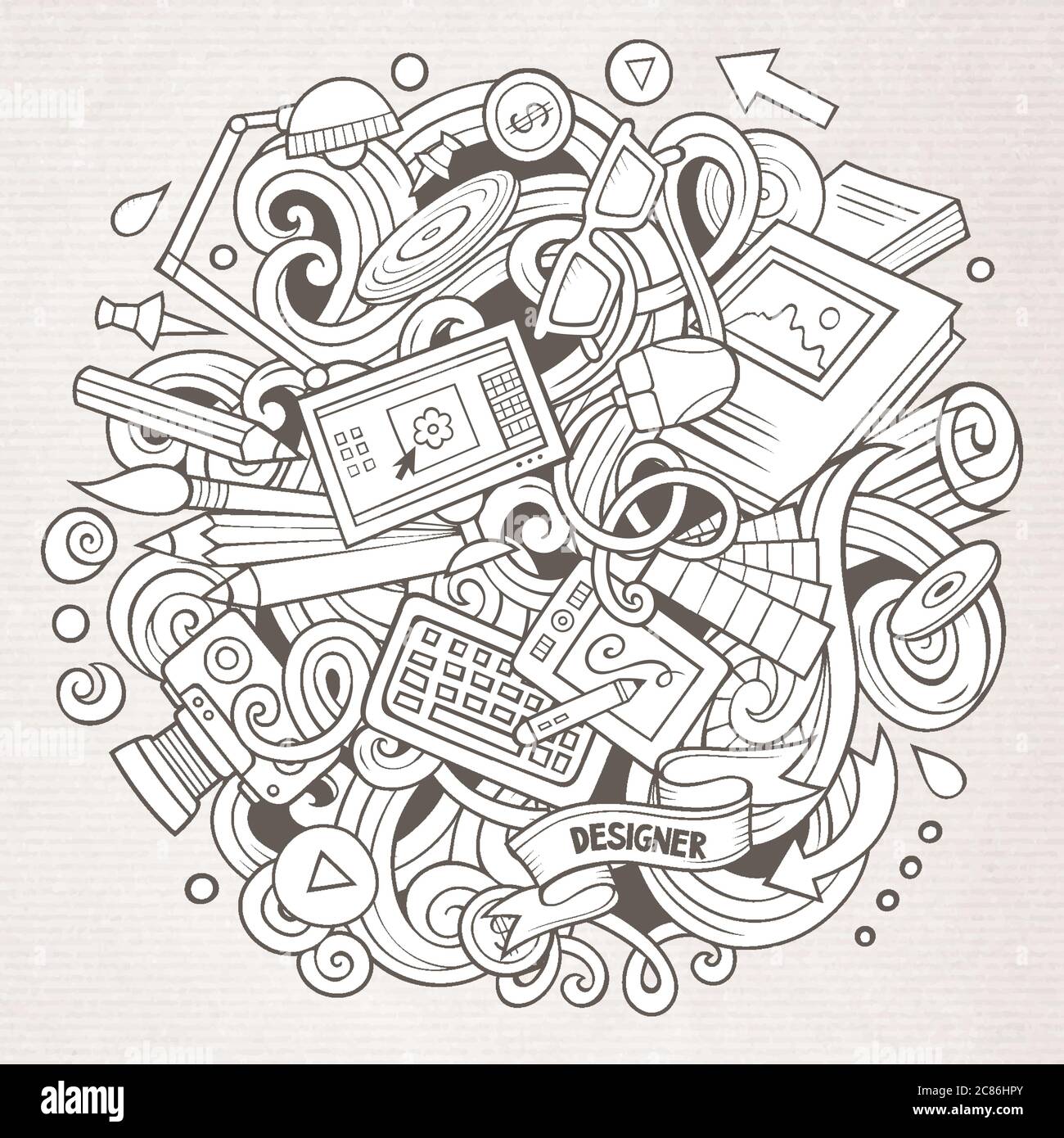 Cartoon vector doodles Art and Design illustration Stock Vector Image ...