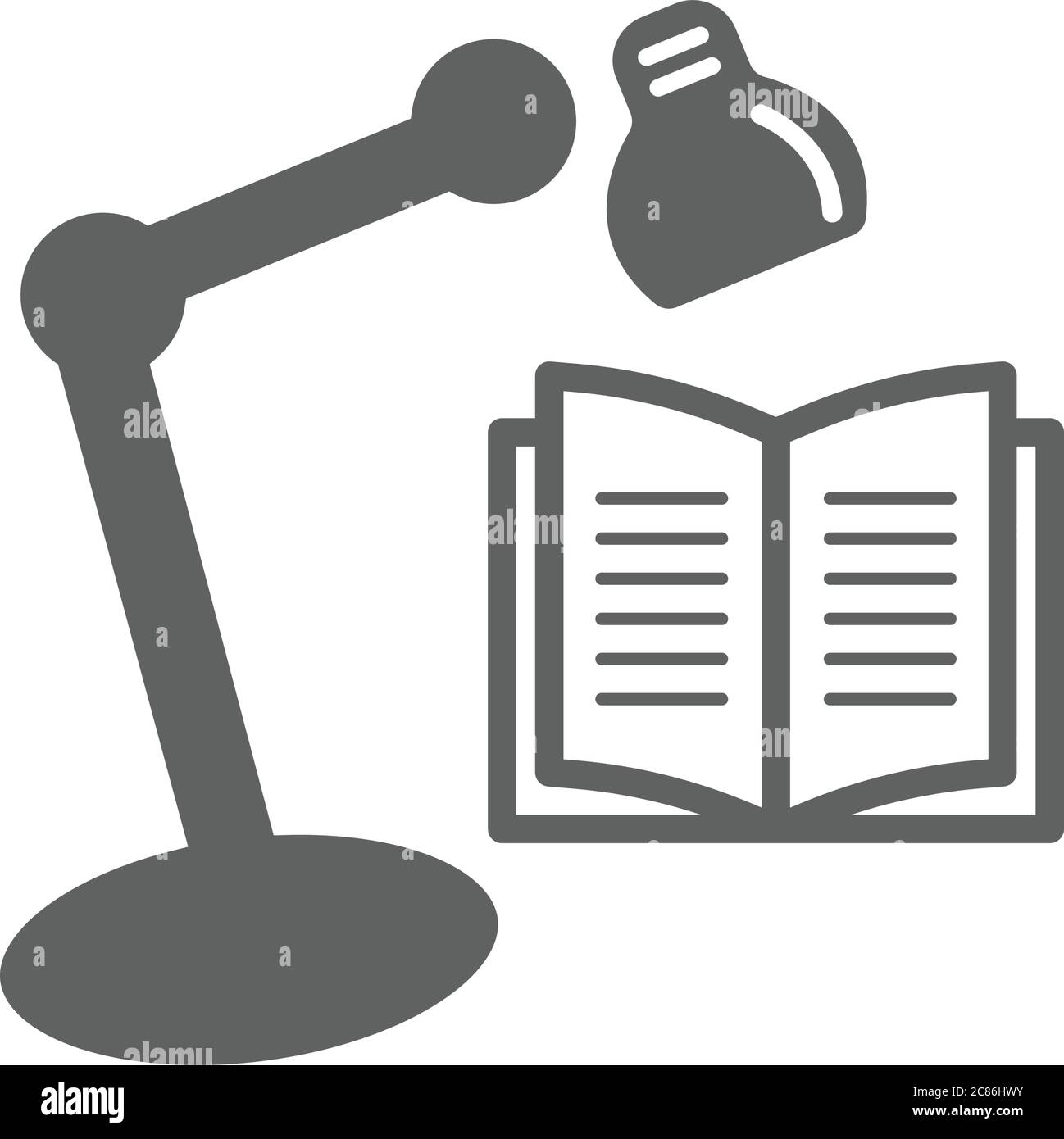 Reading book icon with table light. Beautiful design and fully editable ...