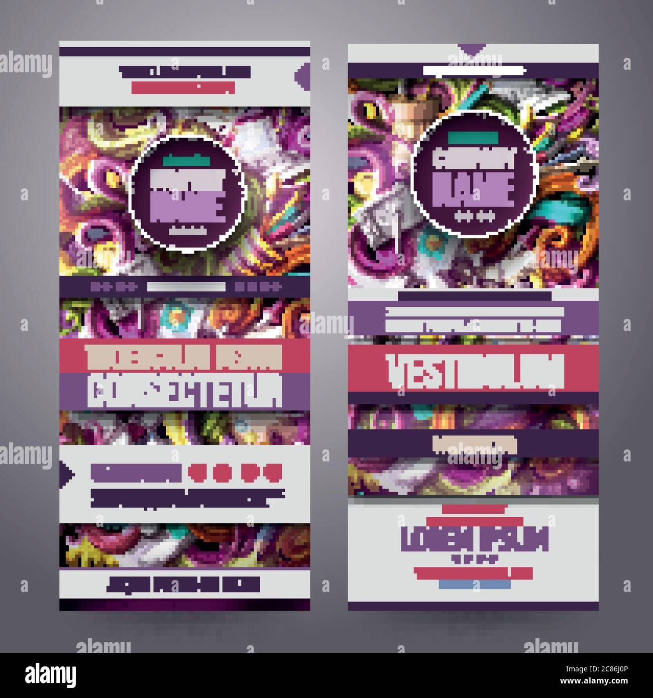 Cartoon vector doodles design banners Stock Vector Image & Art - Alamy