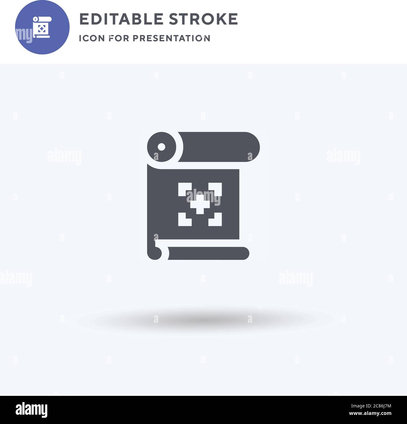 Paper Roll icon vector, filled flat sign, solid pictogram isolated on ...