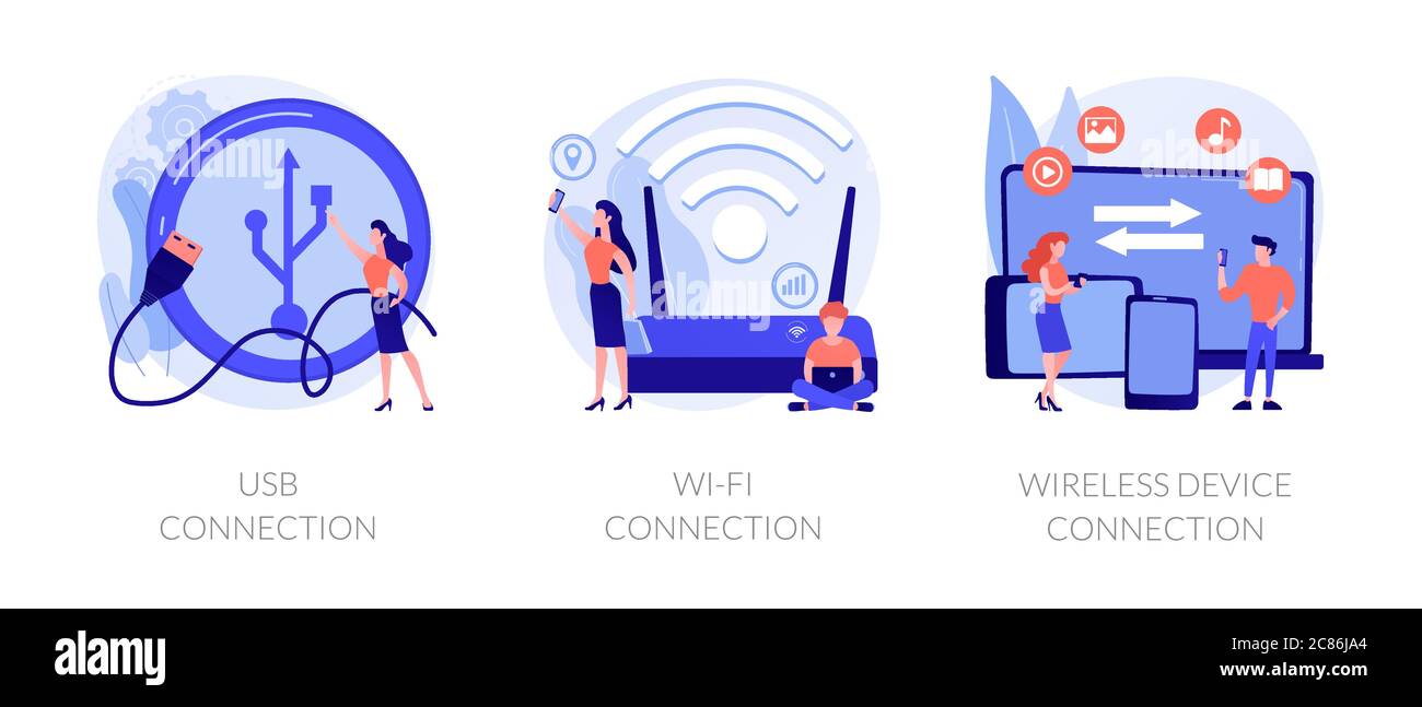 Remote connection vector concept metaphors Stock Vector Image & Art - Alamy