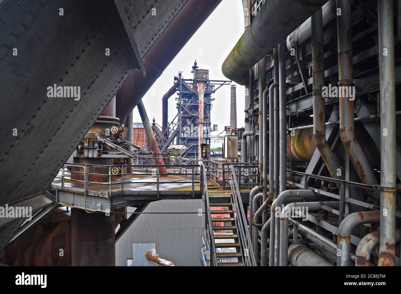 Former industry in Duisburg, Germany: Blast furnaces Stock Photo - Alamy