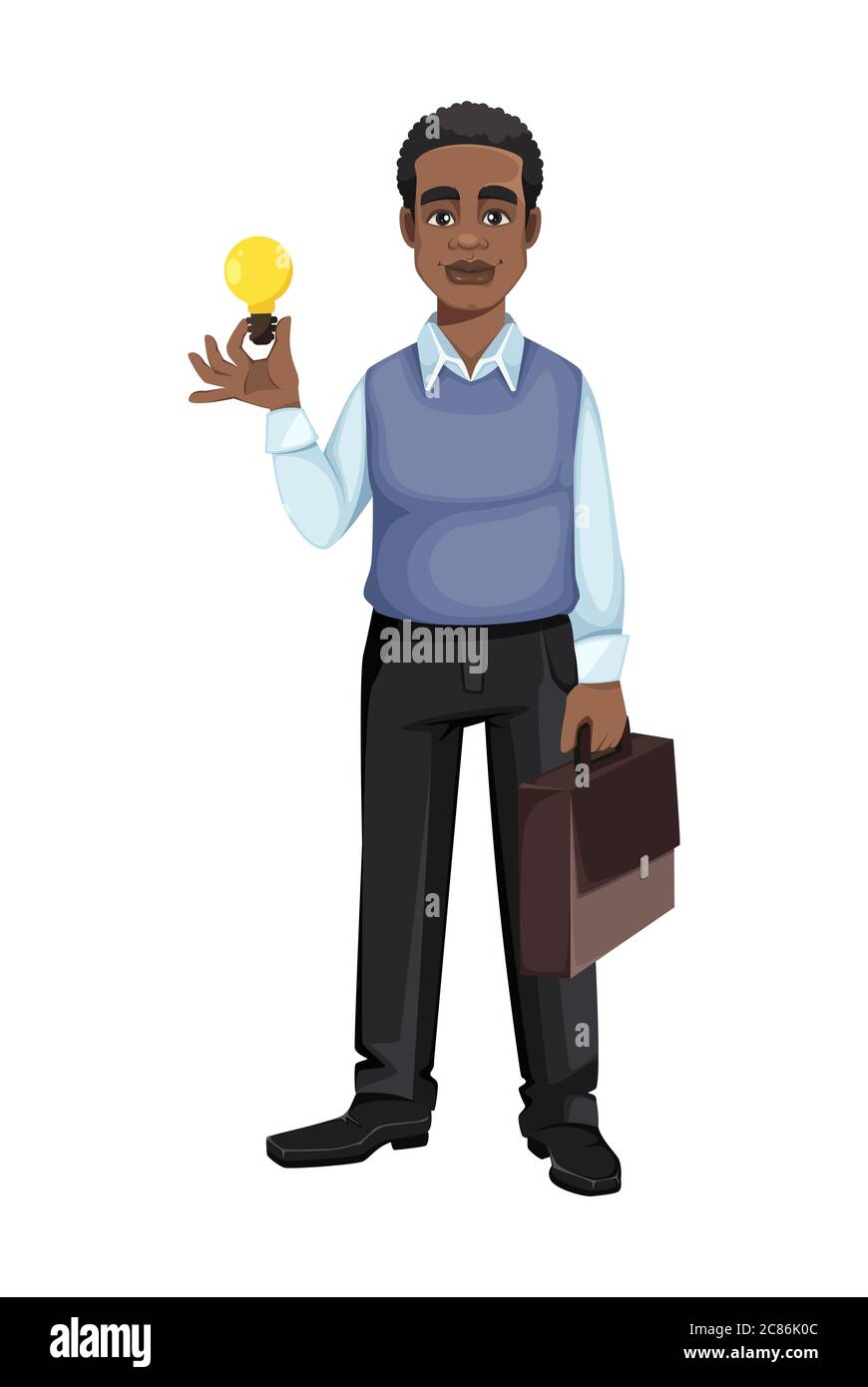 Handsome Black Cartoon Man