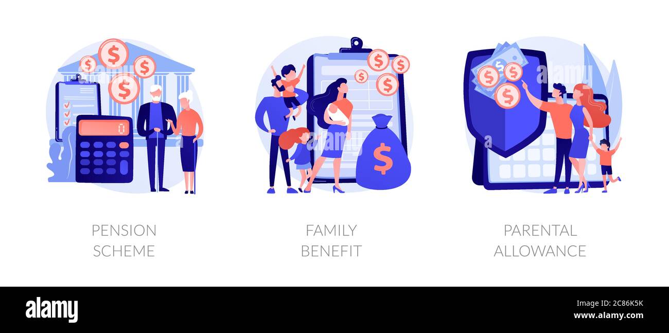 Social security payments abstract concept vector illustrations Stock ...
