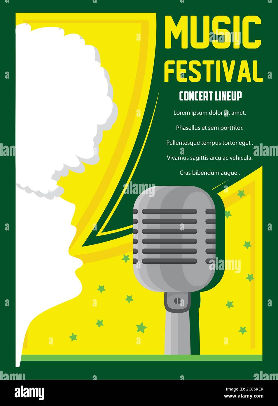 poster music festival, musical creative invitation vector illustration ...
