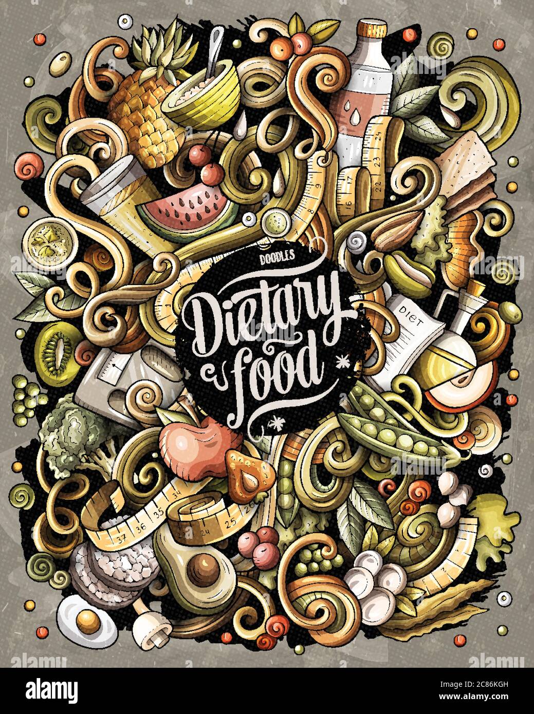 Diet Food hand drawn vector doodles illustration Stock Vector Image ...