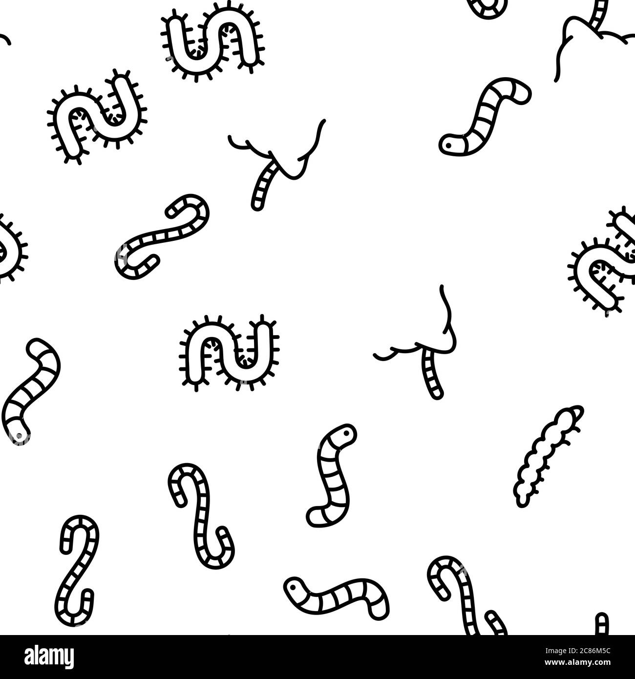 Worm Insect Animal Vector Seamless Pattern Stock Vector Image & Art - Alamy