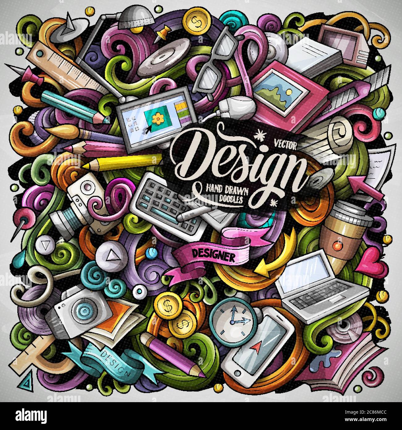 Cartoon vector doodles Art and Design illustration Stock Vector Image ...