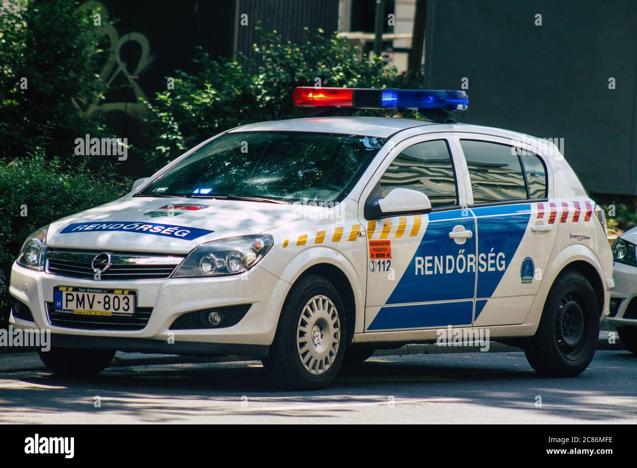 Budapest Hungary july 20, 2020 View of a traditional Hungarian police ...
