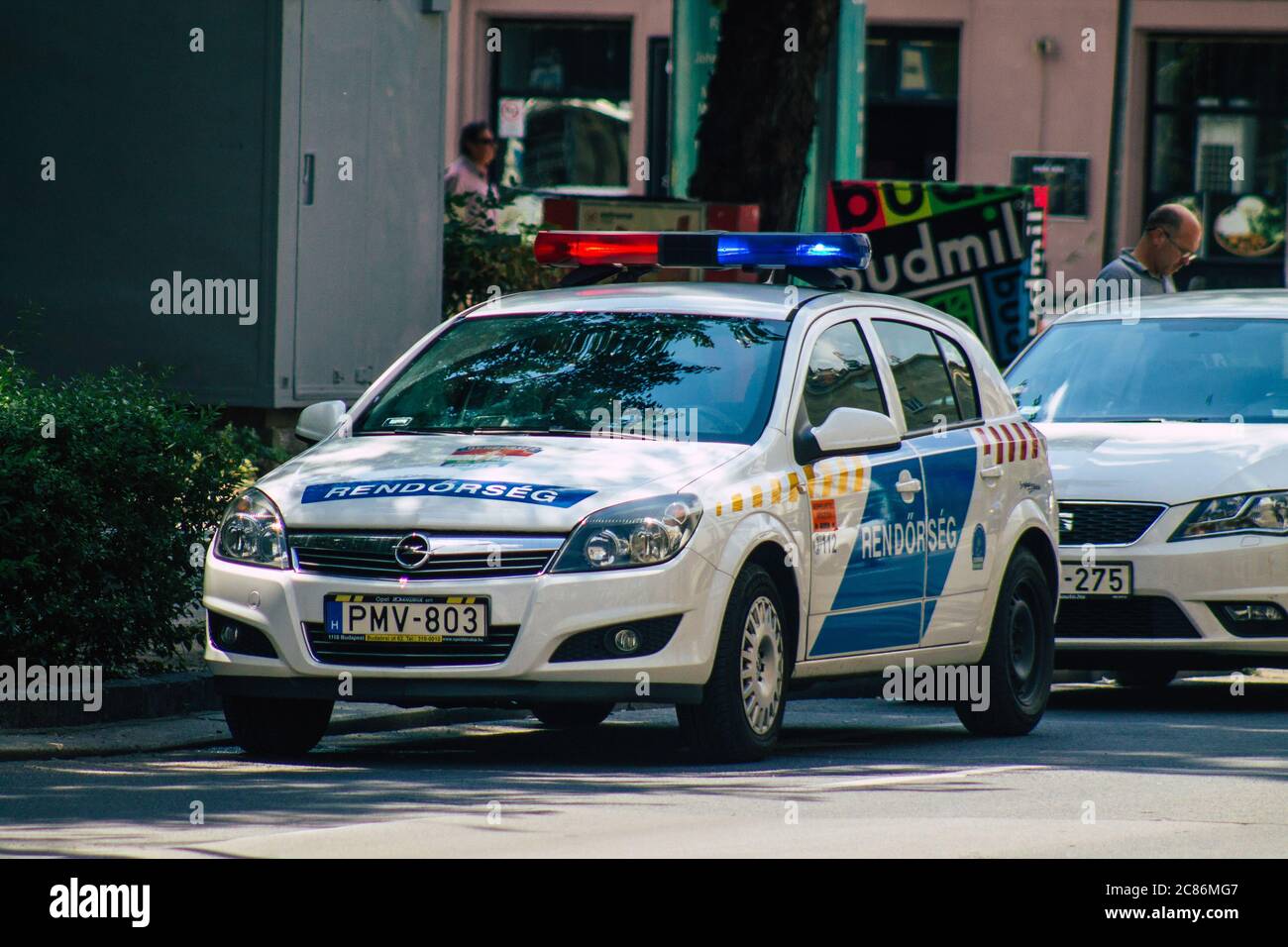 Budapest Hungary july 20, 2020 View of a traditional Hungarian police ...