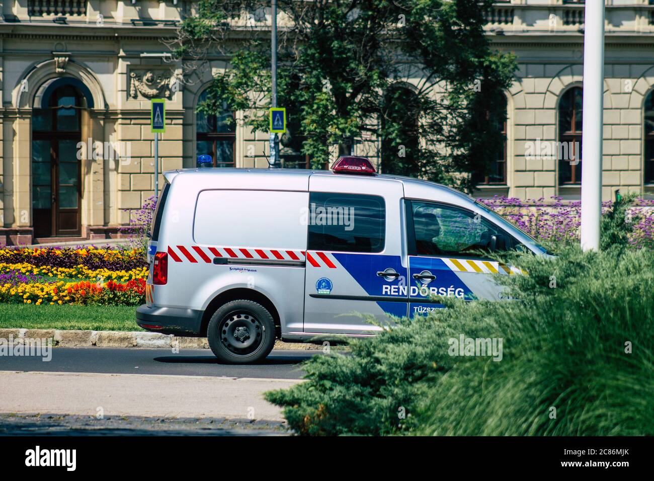 Budapest Hungary july 20, 2020 View of a traditional Hungarian police ...