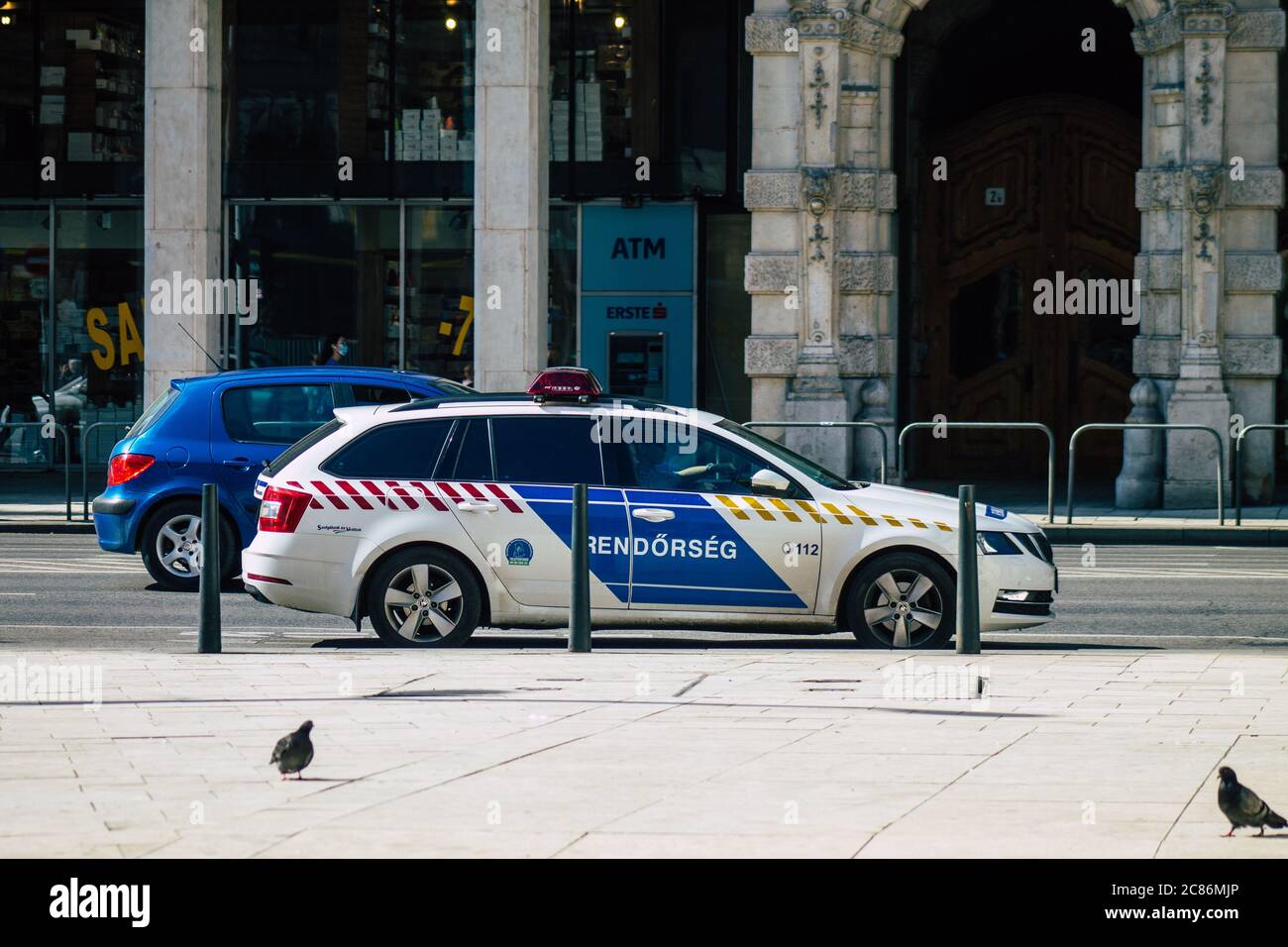 Budapest Hungary july 20, 2020 View of a traditional Hungarian police ...