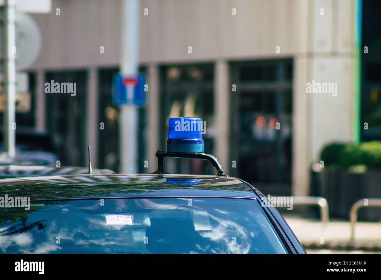 Budapest Hungary july 20, 2020 View of a traditional Hungarian police ...