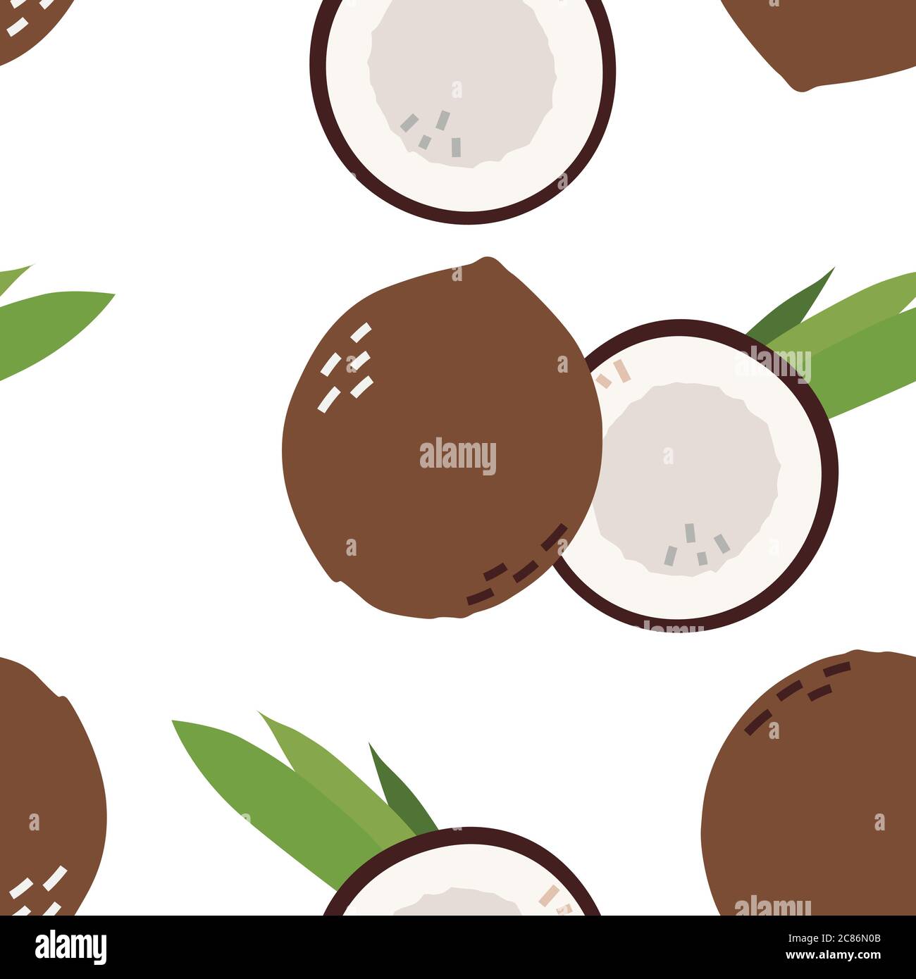 Coconut seamless pattern. Fresh mood. Usefull for summer and beach ...