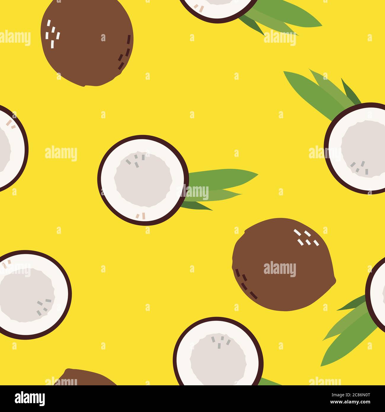 Coconut seamless pattern. Fresh mood. Usefull for summer and beach ...