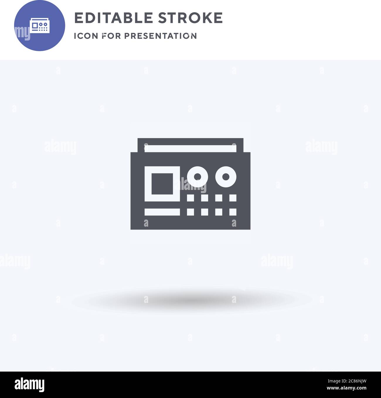 Oscilloscope icon vector, filled flat sign, solid pictogram isolated on ...