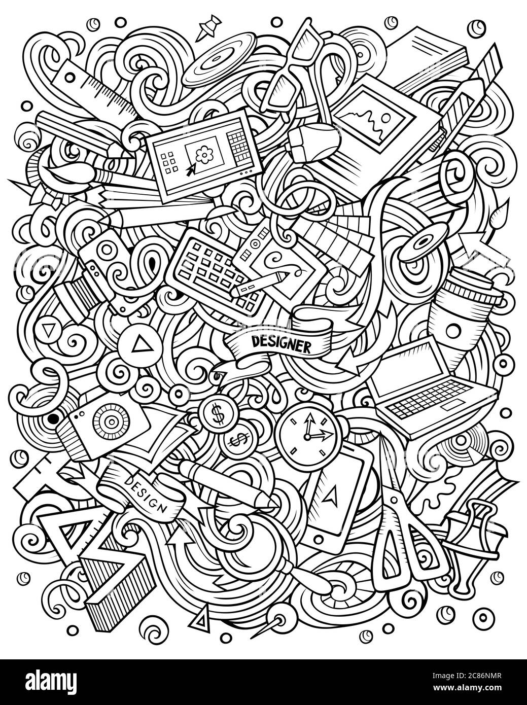 Cartoon vector doodles Art and Design illustration Stock Vector Image ...