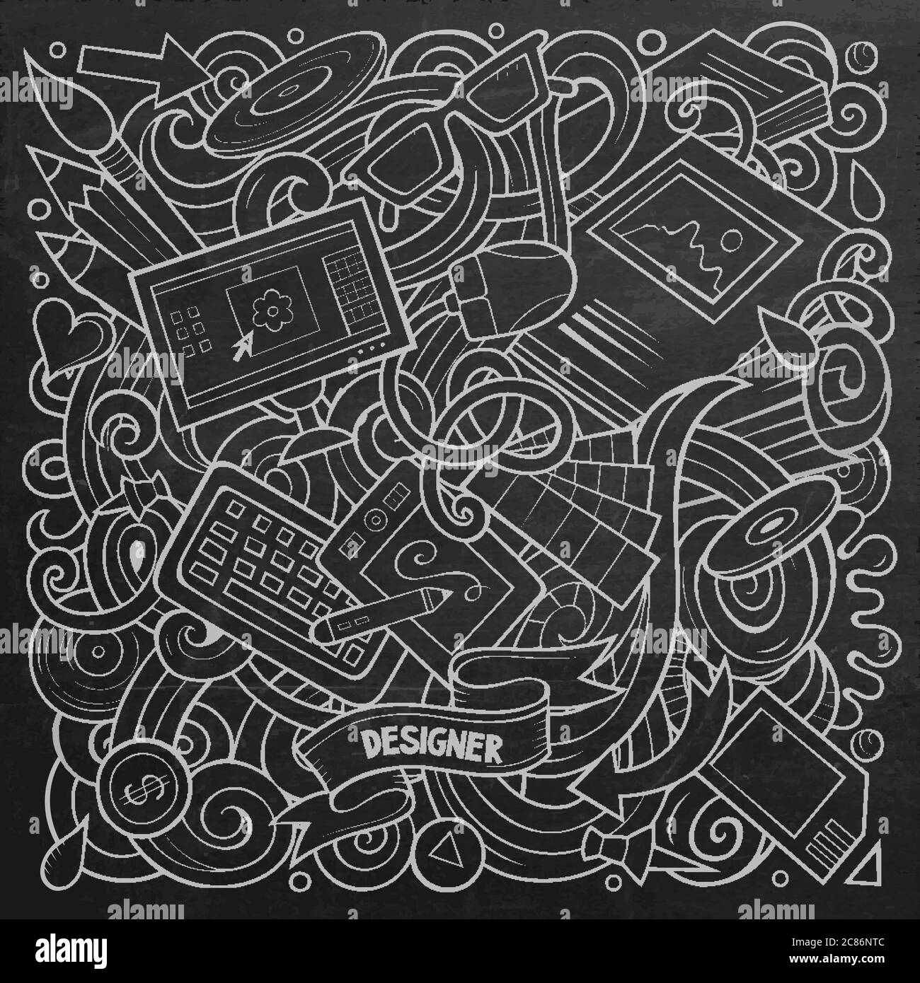 Cartoon vector doodles Art and Design illustration Stock Vector Image ...