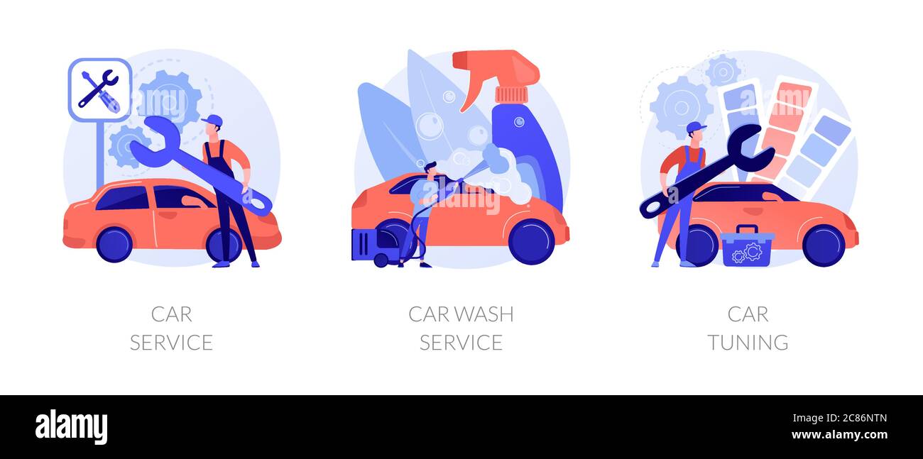 Vehicle care services vector concept metaphors Stock Vector Image & Art ...