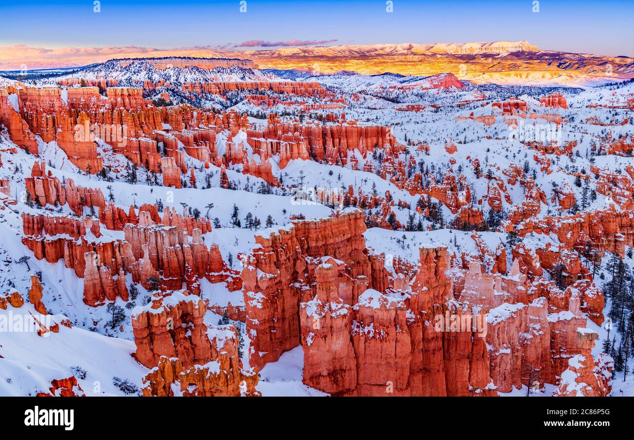 Winter Bryce Canyon Sunset, Utah, USA Stock Photo - Alamy