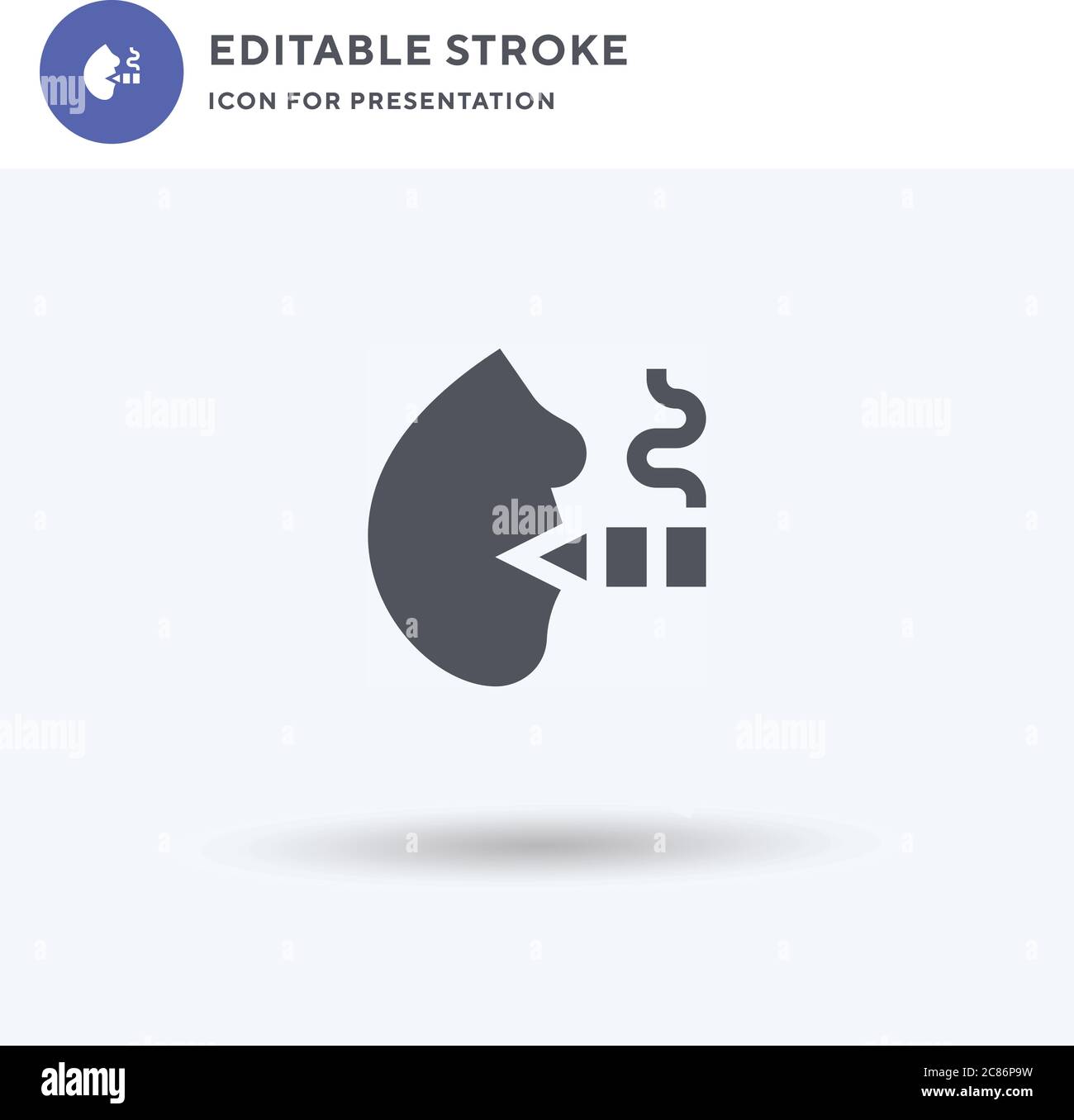 Smoking icon vector, filled flat sign, solid pictogram isolated on ...